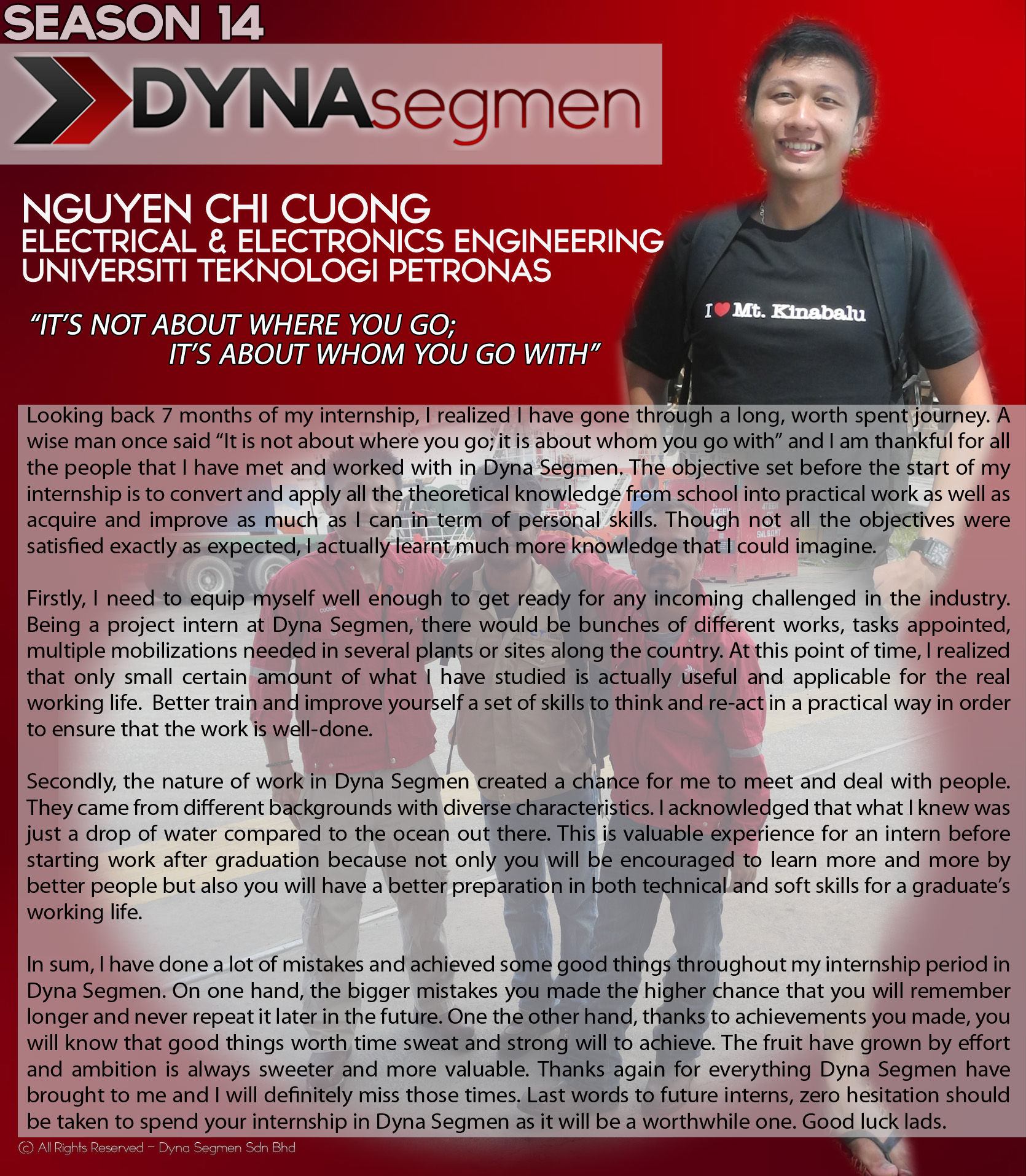 Testimonials | Dyna Segmen Sdn Bhd