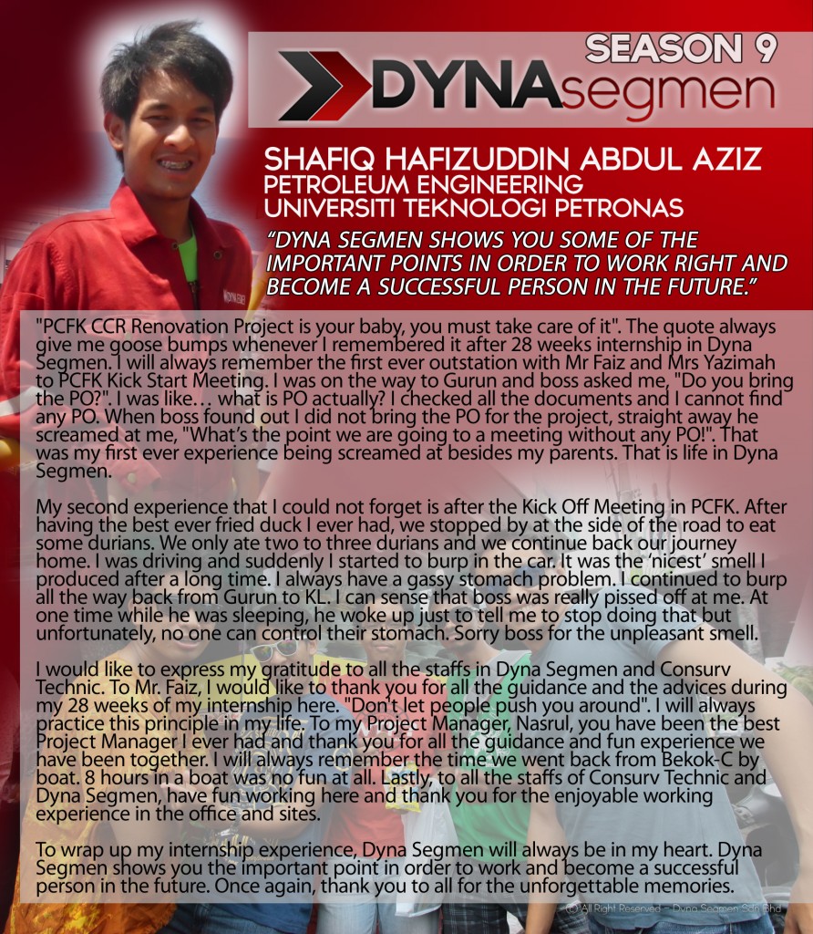 Testimonials | Dyna Segmen Sdn Bhd