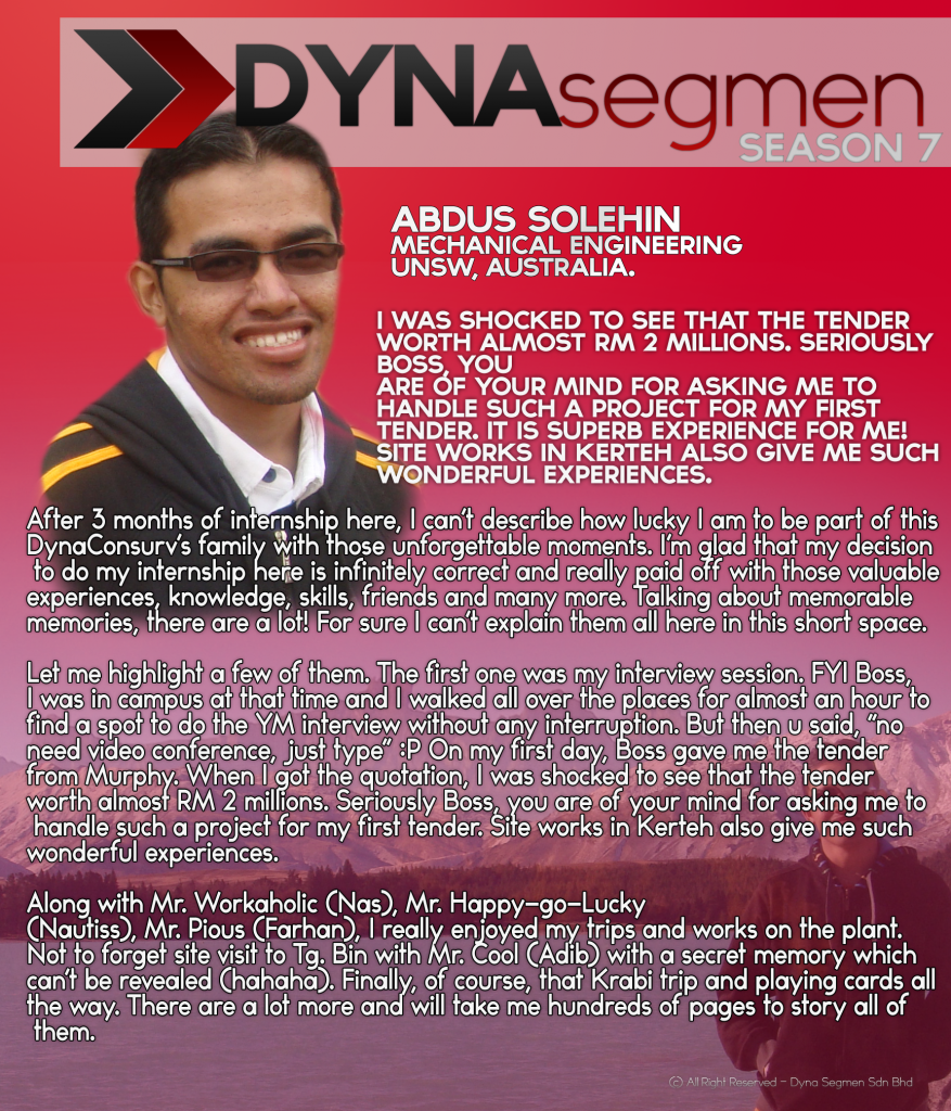 Testimonials | Dyna Segmen Sdn Bhd